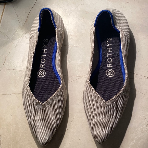 Rothy's | Shoes | Rothys Light Grey Flax Birdseye The Point Flats ...